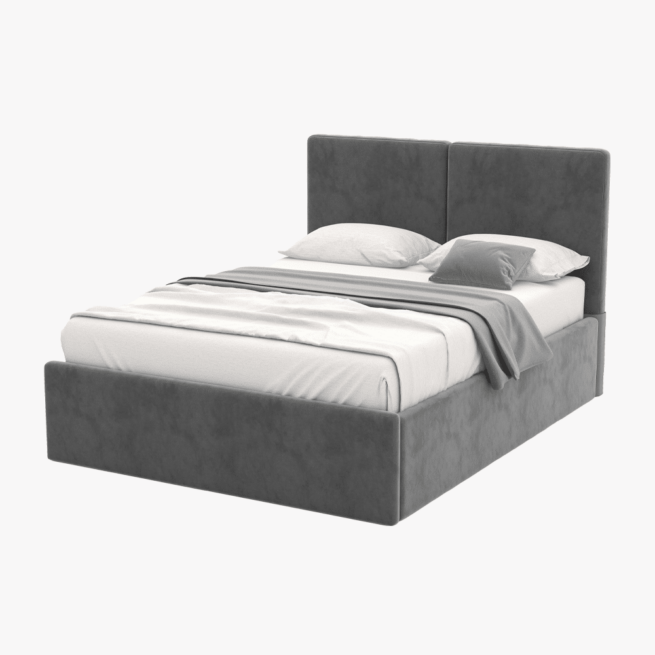 Arseno Platform Bed With Rubelli Headboard - Matelas Bonheur